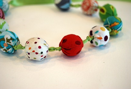Fabric Covered Bead Necklace - Crap I've Made